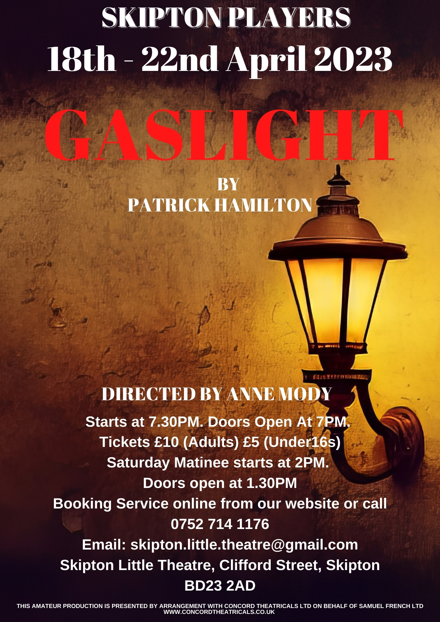 Gaslight (Thriller) by Patrick Hamilton - 18th - 22nd April 2023 ...